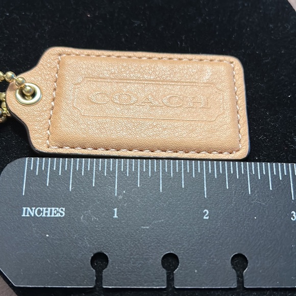 Coach | Bags | Oversized New Leather Coach Tag With Brass Beaded Chain ...